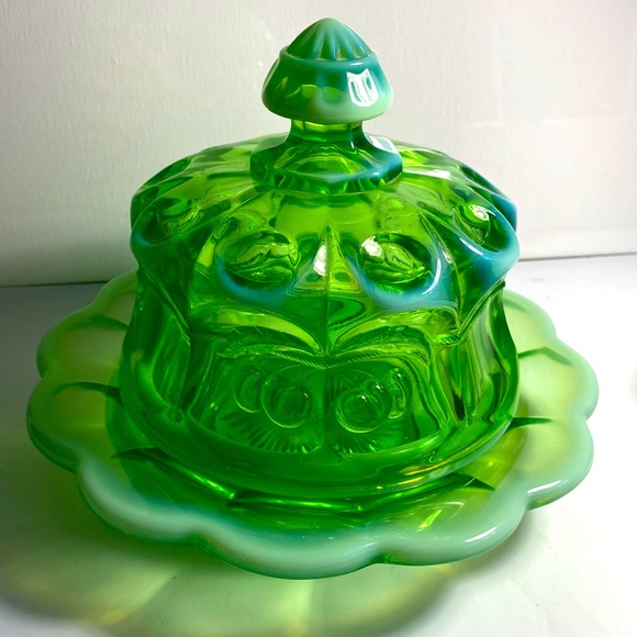 Mosser | Dining | Depression Glass Mosser Cherry Thumbprint Covered ...